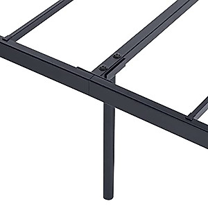 Epinki Metal Bed Frame Twin Size Single Platform Mattress Base, Metal Tube Twin Size, Black No Box Spring Needed