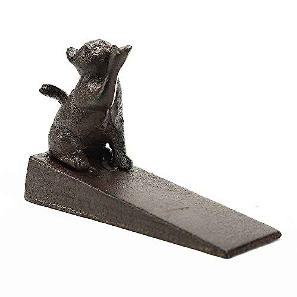 Sungmor Heavy Duty Cast Iron Cat Door Stops | Decorative Cute Animal Statue Metal Door Stopper Wedge with Non-Slip Mat | Solid & Antique Style Windproof Door Holder for Patio Yard Garden Farmhouse