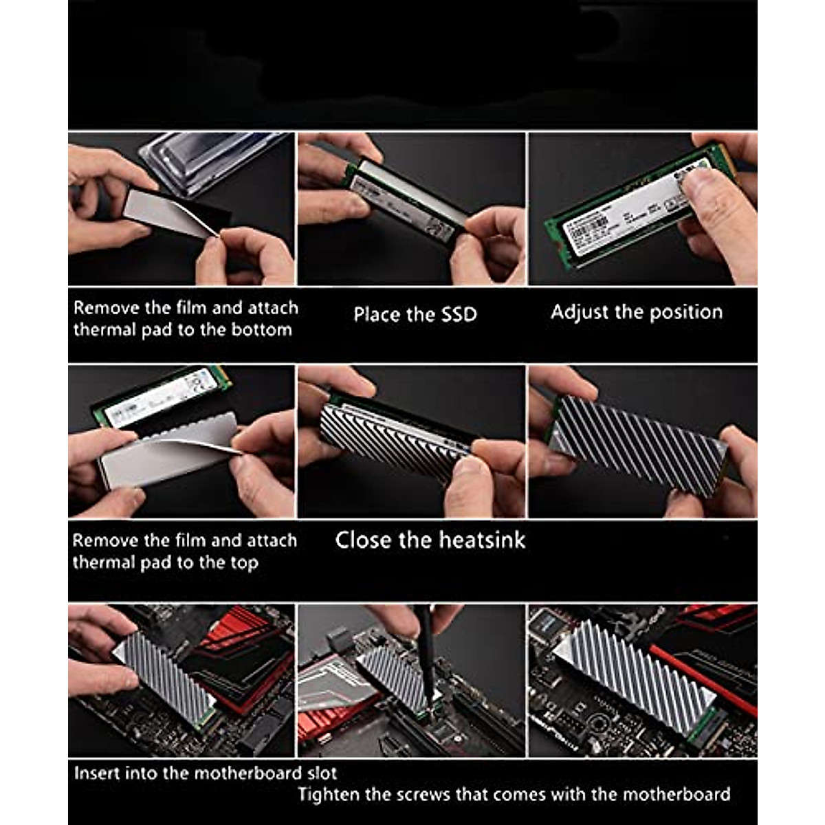 1 one enjoy M.2 Heatsink Cooler, NVMe M.2 2280 SSD Double-Sided Heat Sinks with Silicone Thermal Pad for PC/PS5 (Grey)