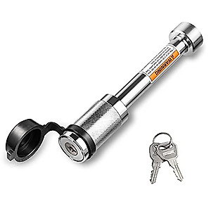 CZC AUTO Locking Hitch Pin Fit 2" & 2.5" Receiver, Trailer Hitch Lock with 5/8" Pin, Hitch Pin Lock for Class III IV, Chrome Coated Tow Hitch Locking Pin with Keys
