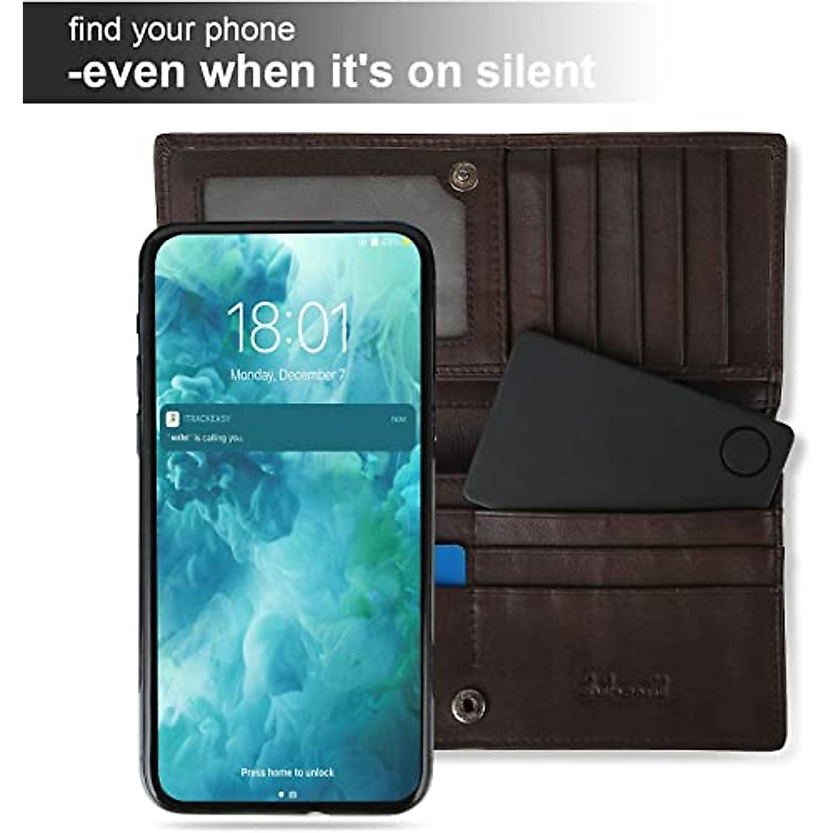 NUFR Wallet Tracker Finder Locator, Small Best Slim GPS Credit Debit Card Find Wallet Location Chip Tracker Device for Men Lost Waterproof with Built-in 24-30 Months Battery
