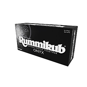 Rummikub Onyx Edition - Sophisticated Set with Unique Black Rummikub Tiles and Vibrantly-Colored Engraved Numbers by Pressman, Multi Color
