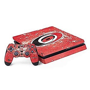 Skinit Decal Gaming Skin Compatible with PS4 Slim Bundle - Officially Licensed NHL Carolina Hurricanes Frozen Design