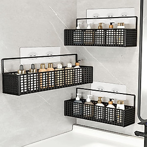 15 Pack Shower Caddy Adhesive Replacement, Adhesive Shower Shelves Hooks Caddy Shelves Rack Basket Shower Organizer Shower Sticker Bathroom Hanging Hook No Drilling Sticky Hanging Hooks (style 1)