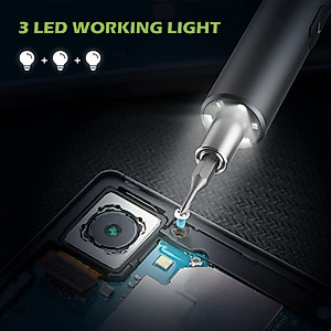 KeeKit Precision Electric Screwdriver, Portable Power Screwdriver, Rechargeable Repair Tool with USB Charging, 3 LED Light for Phones, Camera, Laptop