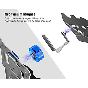 ElecGear PS5 Magnetic Wall Mount, Metallic Mount for Playstation 5 Ultra HD and Digital Edition, Pulse 3D Gaming Headset Hook, Magnets and Built-in Level Design fits Left or Right Beside TV