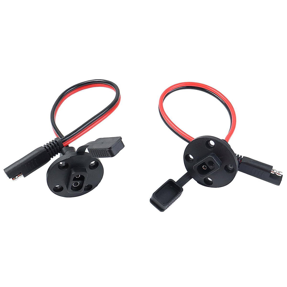 Weatherproof SAE Quick Disconnect 12 AWG SAE Extension Cable Power Socket Sidewall Port for Solar Generator Battery Charger 1 FT #2 Pack