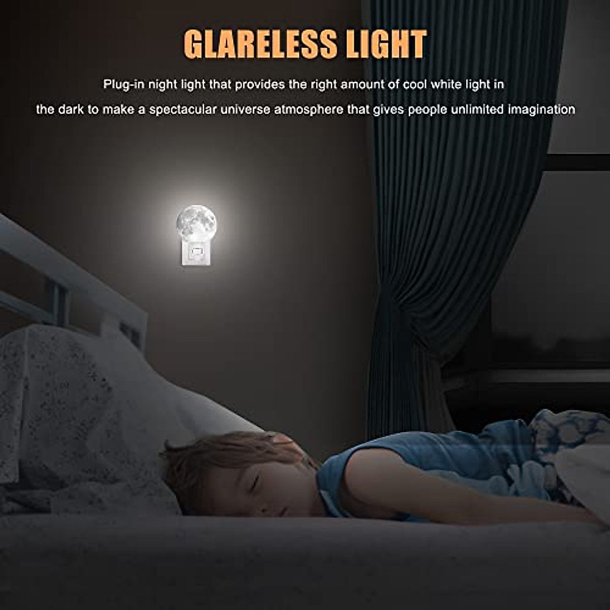 Moon Night Light, Plug in, LED Color Changing Night Light for Kids, 7 Colors Night Lights Plug in Wall, Replaceable Bulb, Moon Wall Nightlight for Children, Kids Bedroom, Hallway, Stairs, Toilet
