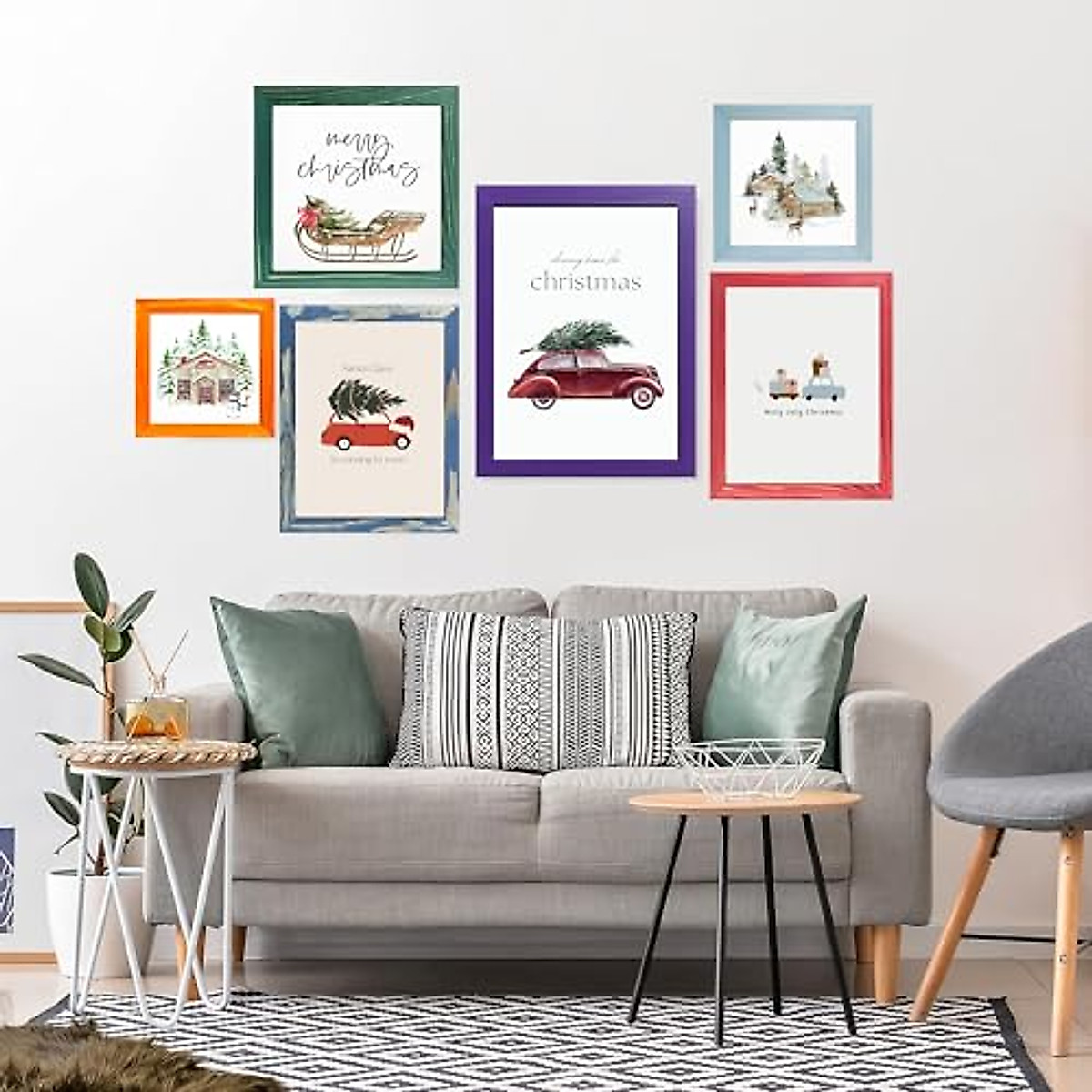 Rustic Wooden Picture Frame 11x14 Inch- 100% Natural Solid Eco Distressed Wood for Wall Mounting Photo Frame - Red