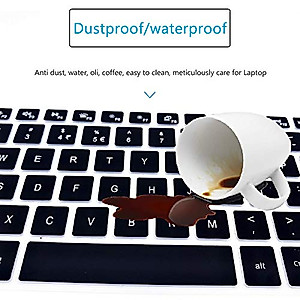 Keyboard Cover for New Dell Inspiron 14 2-in-1, Dell Inspiron 5401 5402 5409 5405 5406 5490 5493 5498 7490 7400 7405 7409 , Inspiron/Vostro 13 5390 5391 7390 7391 13.3" US Keyboard Cover - Black