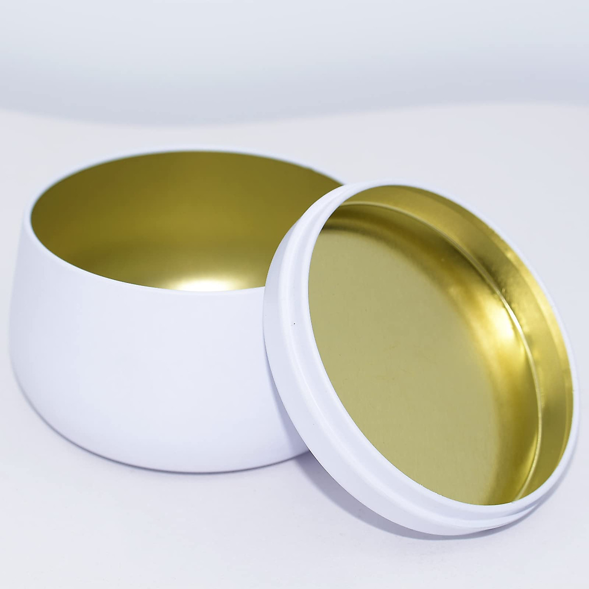 NEXBEXES 8oz Candle tins with lids,White Candle Jars,Bulk Candle tins for Making Candles,Candle Making Jars(24PACK, White)