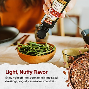 Barlean's Organic Flaxseed Oil Liquid from Fresh Cold Pressed Flax Seeds, 7,640mg ALA Omega 3 Fatty Acid Supplement for Skin and Hair Care, Vegan & Gluten Free, 8 oz