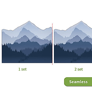 Alwayspon Peel and Stick Fabric Wall Mural Sticker, Self-Adhesive Landscape Wallpaper for Living Room Bedroom Nursery Room Decor, Ice Blue Mountain