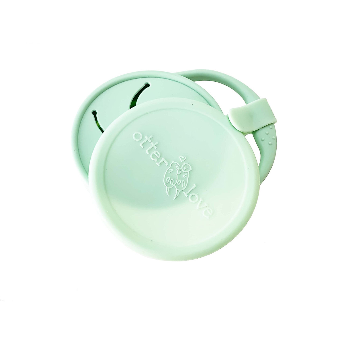 otterlove Collapsable Silicone Snack Container with Attachable Lid | 100% Pure LFGB Platinum Silicone with No Fillers | Snack Cup (Single - Sand)