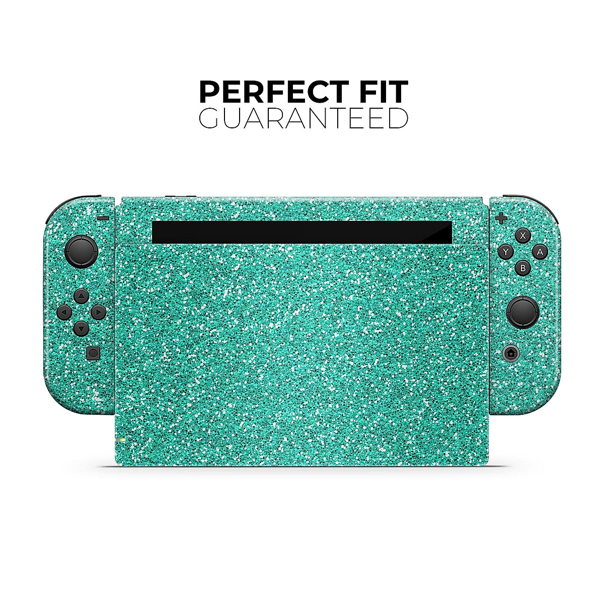 Design Skinz - Compatible with Nintendo Switch OLED Console + Joy-Con - Skin Decal Protective Scratch-Resistant Removable Vinyl Wrap Cover - Sparkling Teal Ultra Metallic Glitter