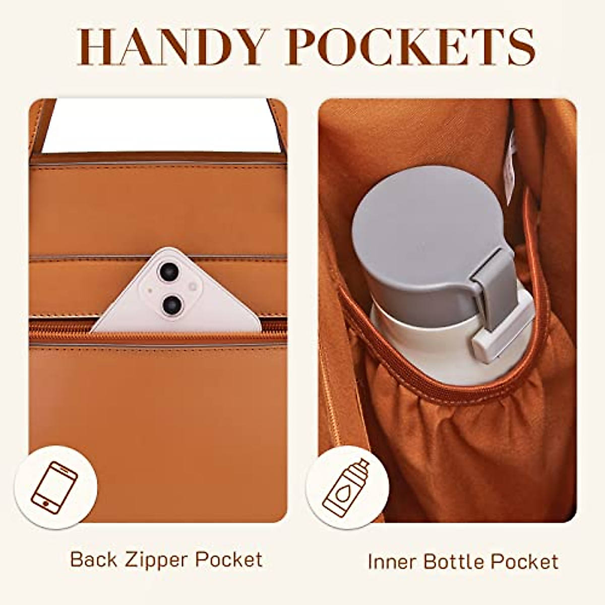 Missnine Laptop Bag for Women 15.6 inch PU Leather Work Tote Bag Large Computer Briefcase Business Office Handbag