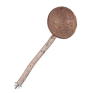 Parrot Nest Bird Feeder Bowl with Perches,2-in-1Natural Coconut Shell Food Container Playground Perch Play Stand Platform Toys for Parrot Conure Parrot Supplies