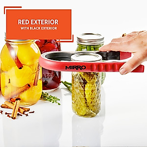 Mirro 4-Hole Silicone Folded Red Canning Jar and Bottle Opener MIR 11306