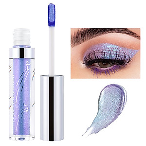 Hotiary Shimmer Glitter Liquid Eyeshadow Metallic Pigments Makeup Metals Gloss for Eyes Eyeliners Sparkling Eye Shadow Set Gift Shiny Pen Eyeliner Kit (Multichrome Purple)