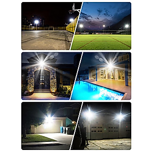 Viugreum 100W LED Flood Light, 8000LM 6000K Daylight White, 500W Halogen Bulb Equivalent, Super Bright Slim Outdoor Work Light IP66 Waterproof Security Light Fixture for Garage, Garden, Lawn, Yard