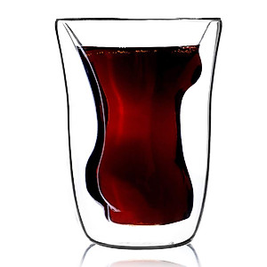 ULTNICE Glass Tumblers Women Body Shaped Shot Glass Double Layer Heat Resistance Glass Whiskey Cup Coffee Tea Mug for Vodka Whiskey Champagne Wine Beer Party Martini Tumbler