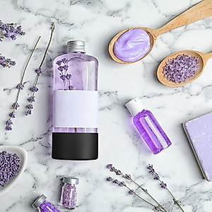 Honeydak 3 Pieces Silicone Sleeve Bottom Base Accessories for 16 oz Spray Bottles Anti Slip Cosmetic Spray Bottom Cover Washable Rubber Bottom Base for 12 to 24 oz Water Bottles (Black)