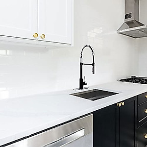 Westbrass KS18A-1220 21" Commercial Kitchen Faucet with Dual Function Open Coil Pull Down Sprayer and 1-Lever Handle, Oil Rubbed Bronze/Stainless Steel