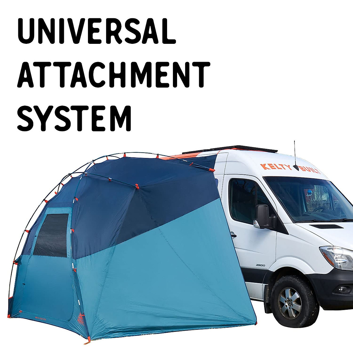 Kelty Backroads Shelter Universal Mounted Car Camping Shelter with Zippered Entry, Sturdy Frame, Protection from Elements, UV, Stuff Duffel Included