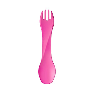 humangear GoBites Uno | Travel & Camping Utensils | Portable & Convertible Dining Ware | Multi-Functional Spork, Pink
