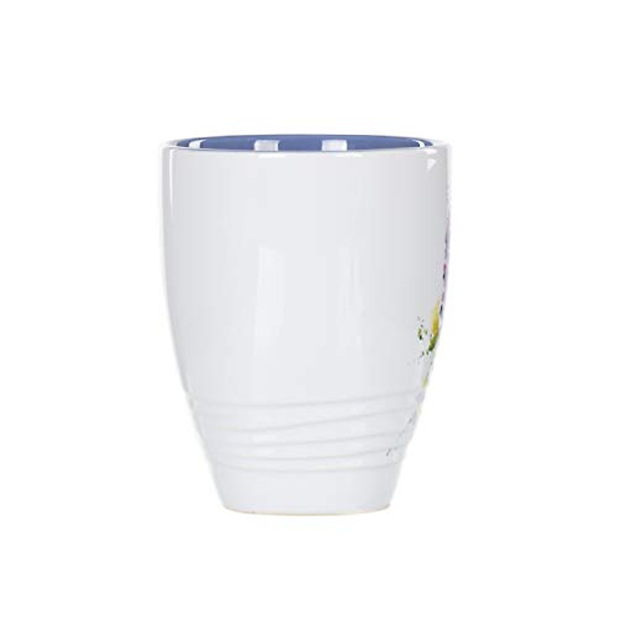 DEMDACO Dean Crouser Lavender Flower Watercolor Blue 16 Ounce Glossy Ceramic Stoneware Floral Mug with Easy Grip Handle