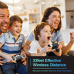 AUGEX Wireless Controller for PS4, PS5, PC & Phone, Gamepad with Turbo, Remappable Buttons, Ergonomic Design, Black