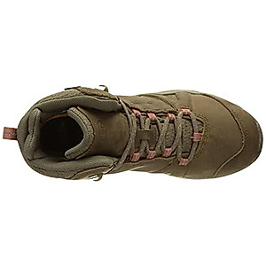 KEEN Women's Terradora 2 Mid Height Leather Waterproof Hiking Boots, Brindle/Redwood, 8
