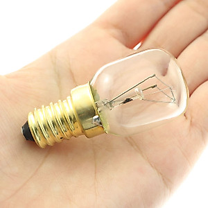 SQXBK 6PCS T25 Microwave Light Bulbs Warm White Incandescent Light Bulb E14120V25W Base Oven Light Bulbs, Brass