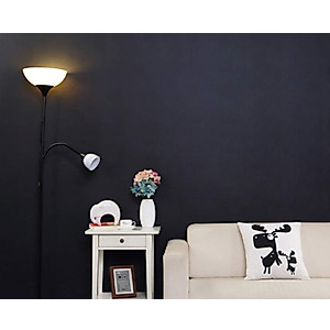 Taamall Self Adhesive Solid Color Matte Textured Vinyl Paper Peel Stick Waterproof Shelf Drawer Liner Cabinet Sticker 15.8inch by 98inch (Black)