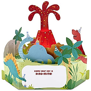 Hallmark Paper Wonder Pop Up Birthday Card for Kids with Sound (Dinosaur, Volcano)