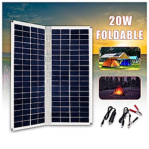 DSJ 20W 12V Solar Panel Charger Kit Ultra Thin Flexible with Connector Charging for Rv Boat Cabin Tent Car (Compatibility with 18V and Below Devices)