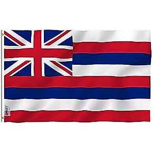 Anley Fly Breeze 3x5 Foot Hawaii State Flag - Vivid Color and Fade Proof - Canvas Header and Double Stitched - Hawaiian HI Flags Polyester with Brass Grommets 3 X 5 Ft