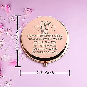 Best Friend Birthday Gifts for Friends Women Female Rose Gold Compact Cute for Purse Travel Folding Hand Mirror for Graduation Birthday Christmas Engagement Thanksgiving