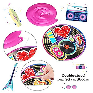 53 Pieces 80s Party Decorations, Retro 1980s Hip Hop Party Hanging Swirls Ceiling Decor for Adults Back to The 80s Party 1980s Throwback Birthday Party Neon Party Rock Hippie Party Supplies