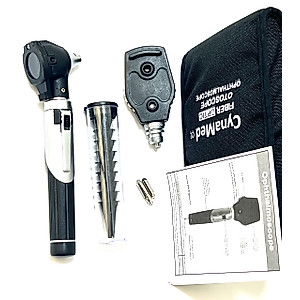 Premium High Grade Home Use Student Otoscope Set Fiber Optic Digital Bright Led Ear Light Design 4X Magnification with Storage Washable Speculum Tips for Children Adults and Pets Cynamed