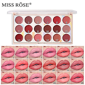 MYUANGO Matte Lipstick Makeup Palette, 18 Colors Matte Long-Lasting Wear Non-Stick Cup Not Fade Waterproof Lip Color Moisturize Lipstick