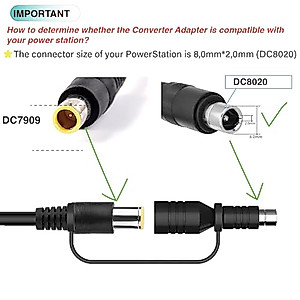 helpers lab 8mm DC7909 Connector to DC8020 Adapter for Solar Panel RV Portable Power Station Solar Generator Compatible with Jackery Explorer Series 3000 2000 1500 1000 Pro 2000 1000 700 Plus -1 PCS