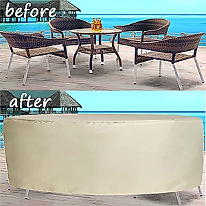 RURGLY 24x24 in Round Garden Patio Furniture Table Cover Waterproof, 420D Heavy Duty Fabric-Double, Breathable Outdoor Furniture Cover