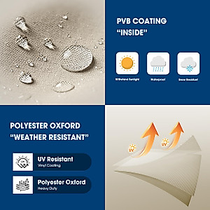 Zadst Cycle Outdoor Lounge Chair Cover, 600D Heavy Duty and Waterproof Chaise Lounge Cover, UV Resistant & Weather Resistant Patio Lounge Chair Covers, 【Large, 1 Pack, Brown & Beige】