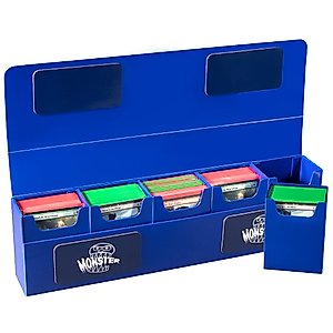 Monster Protectors Magnetic Five Deck Box - Black, Holds 375 Gaming TCGs, Self-locking Closure, Compatible w Standard & Smaller Size Gaming Trading Cards, Removable Construction, Gift