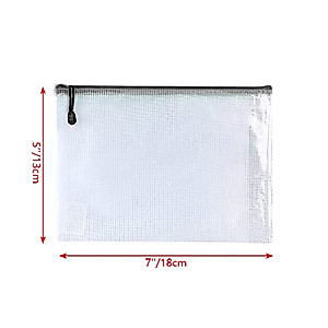 Oaimyy-18 Pcs,3"x 5",Plastic Mesh Zipper Pouch Document Folders Bag Zipper Zip File Folders for Office Supplies, Travel,Organizing Storage (3"x 5" inch, Multicolor)