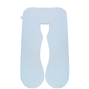 KWLET Pregnancy Pillow Cover/U Shaped Pillow Cover/Pregnancy Pillow Case/Maternity Pillow Case/Pillowcase with Removable Cotton Cover 57x30 Inch for Pregnancy Pillow Blue