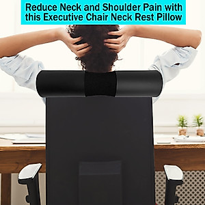 JuGeoZhi Office Chair Headrest Attachment - Neck Support for Office Chair Sponge Head Neck Rest Pillow for Ergonomic Executive Chair, 18 Inch