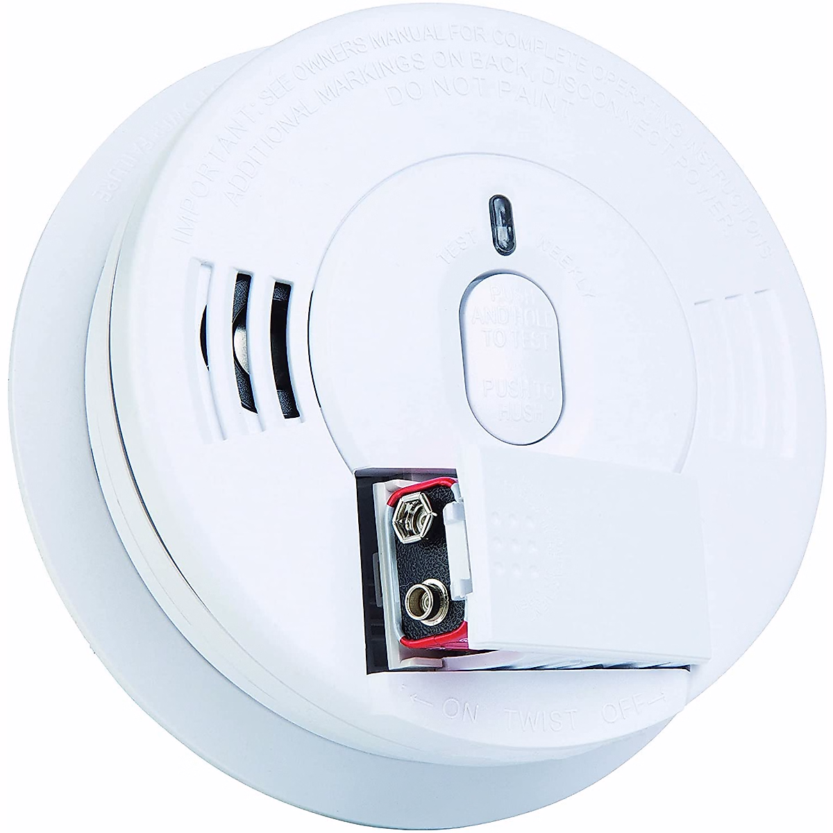 Kidde Smoke Detector, Hardwired Smoke Alarm with Battery Backup, Front-Load Battery Door, Test-Silence Button,(Pack of 2) White