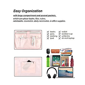 Prite Tote Bag for Women Weekender Bag with Laptop Compartment for Work Nurse School Travel Gym (Pink)